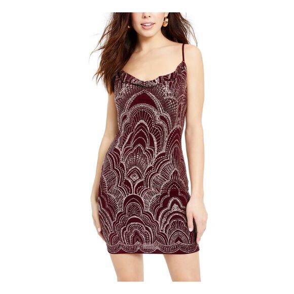 Jump | Dresses | Nwt Jump Womens Burgundy Spaghetti Strap Mini Body Con ...
